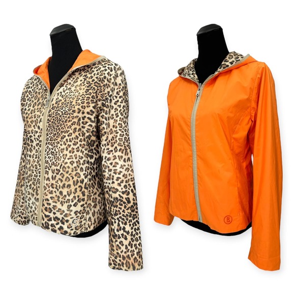 Bogner | Jackets & Coats | Bogner Us 8 Orange Leopard Print Reversible ...